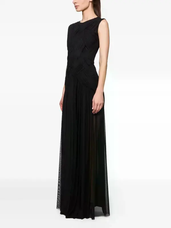 ATU BODY COUTURE Cross-panel Pleated Maxi Dress