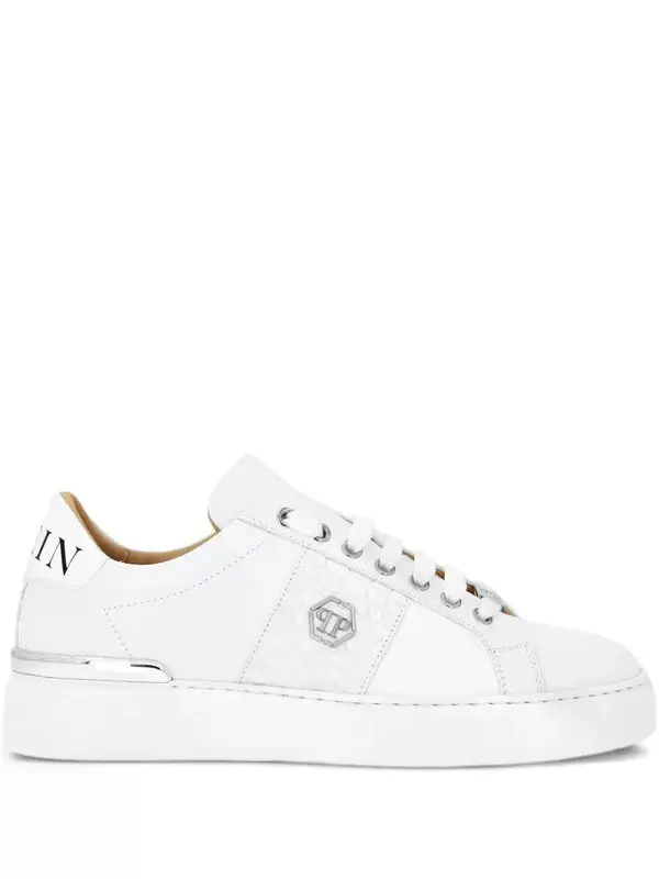 Philipp Plein Paneled Leather Lace-up Sneakers