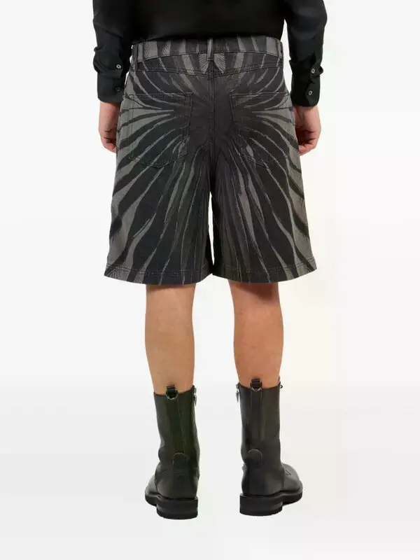 Roberto Cavalli Printed Denim Shorts