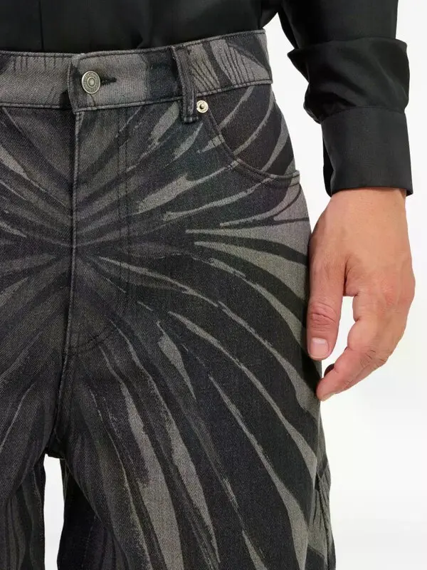 Roberto Cavalli Printed Denim Shorts