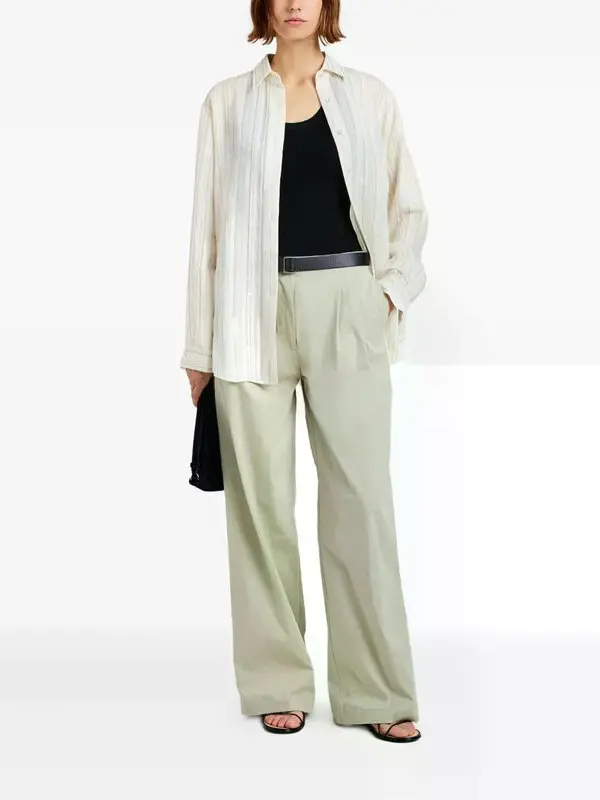 Proenza Schouler White Label Raven Stripe Woven Shirt