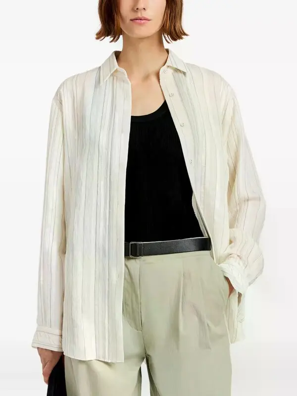 Proenza Schouler White Label Raven Stripe Woven Shirt