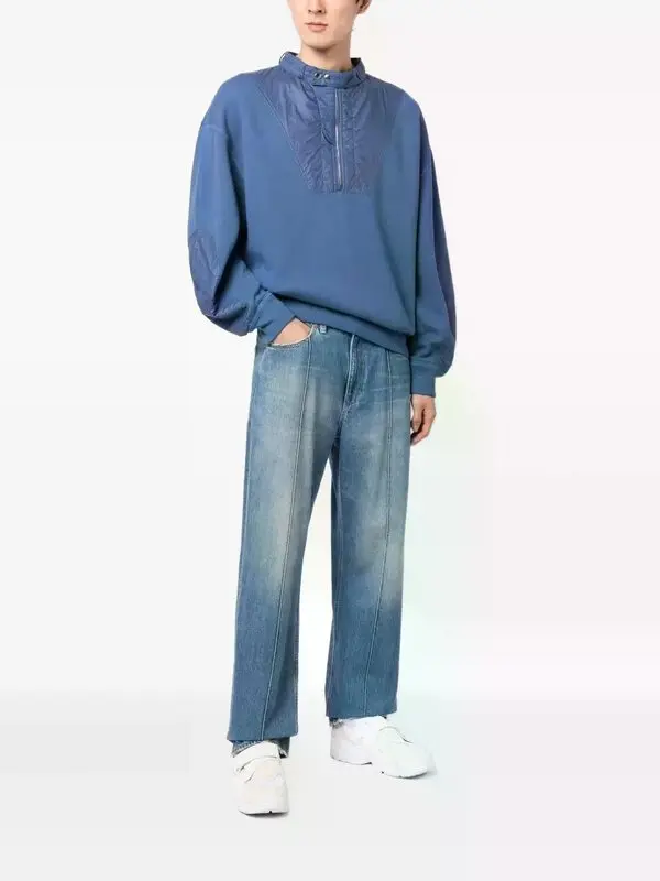 MARANT Panelled Half-zip Sweatshirt - Blue