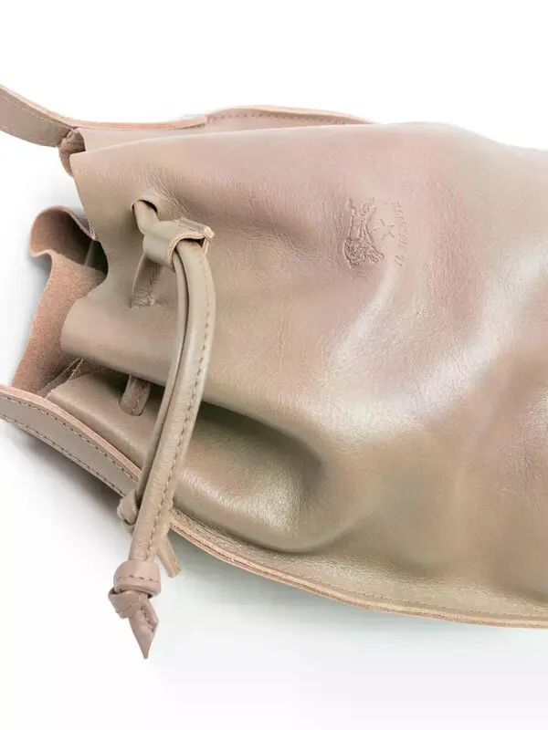 Il Bisonte Silvia Leather Bucket Bag - Neutrals
