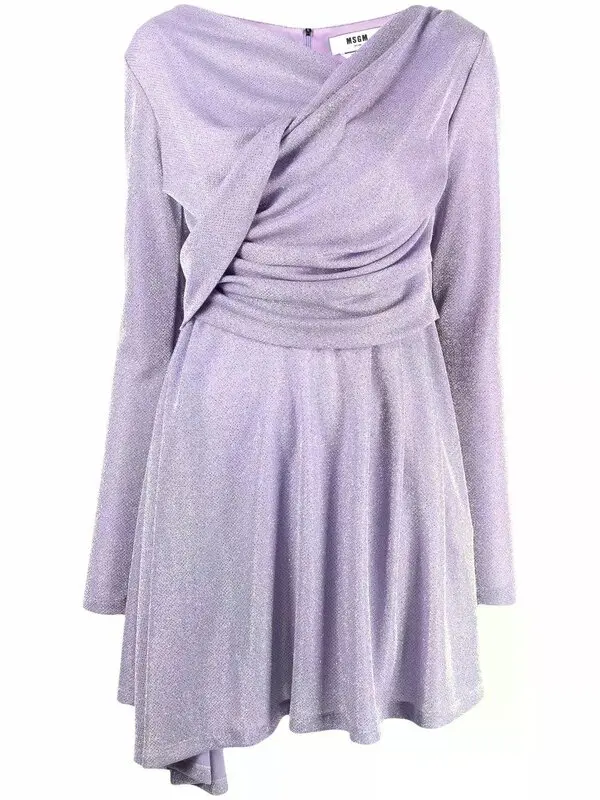 MSGM Long-sleeved Gathered Dress