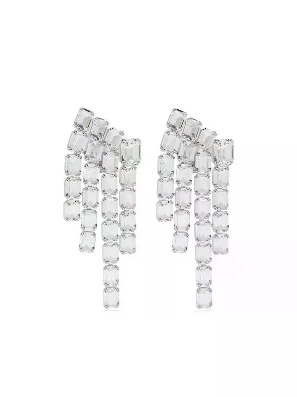 SWAROVSKI Millenia Rectangular Clip Earrings - White