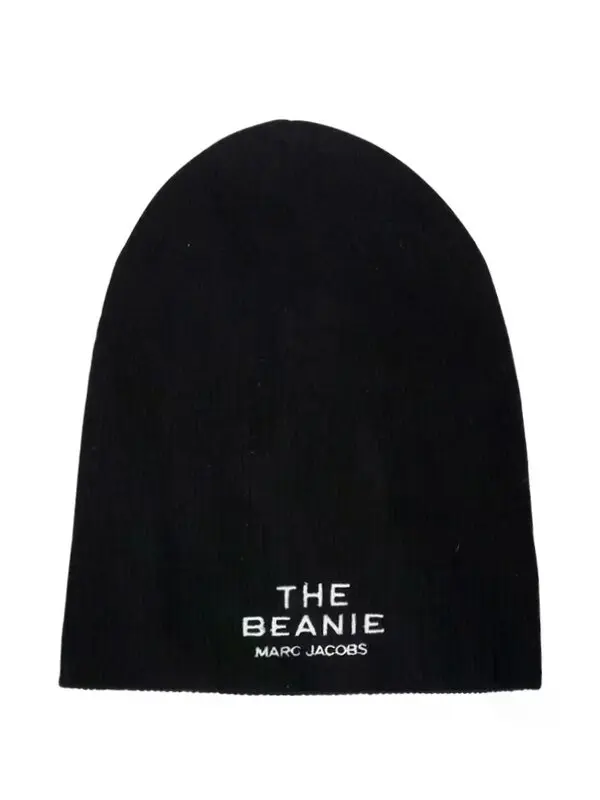 Marc Jacobs Embroidered Logo Beanie - Black