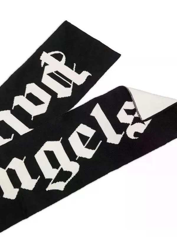 Palm Angels Logo-jacquard Knit Scarf