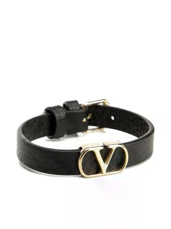 Valentino Garavani V-logo Leather Bracelet