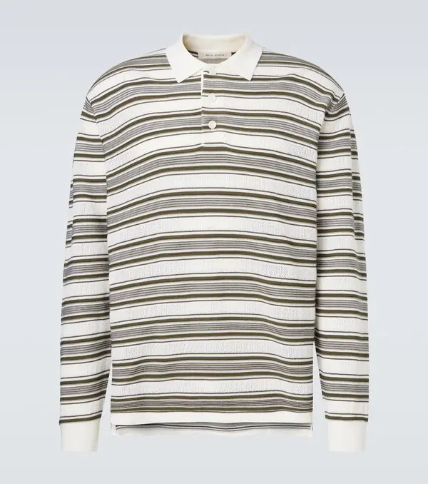 WALES BONNER Samuel Striped Wool-blend Polo Sweater