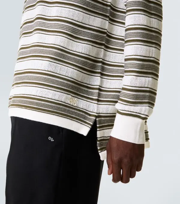 WALES BONNER Samuel Striped Wool-blend Polo Sweater