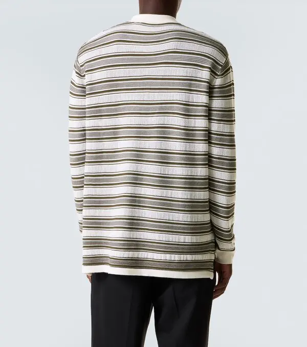 WALES BONNER Samuel Striped Wool-blend Polo Sweater