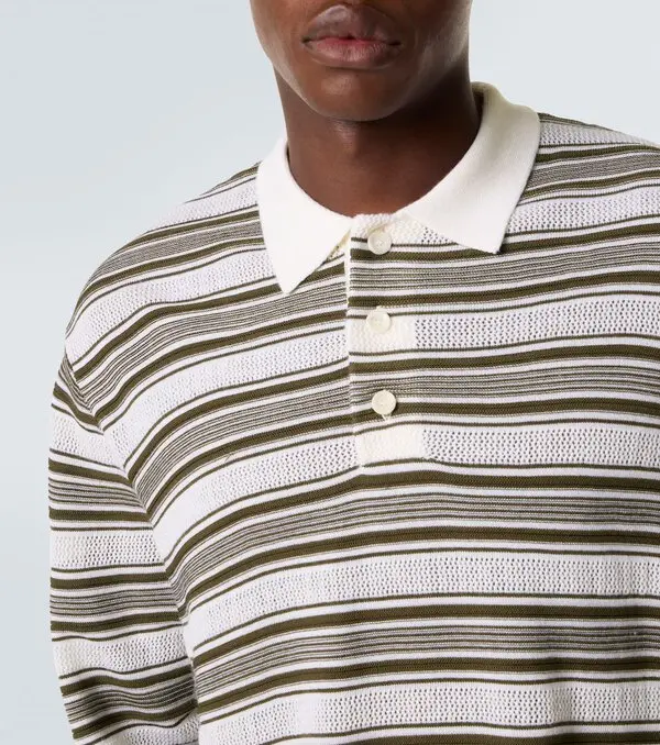 WALES BONNER Samuel Striped Wool-blend Polo Sweater