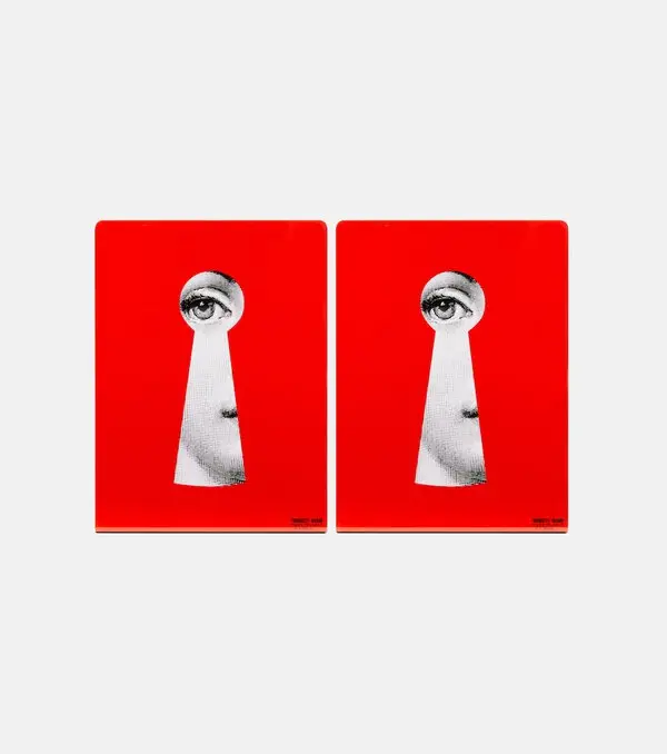 FORNASETTI Serratura Metal Bookends - Red