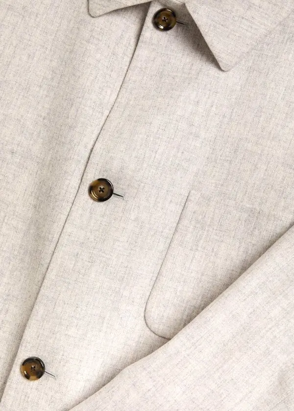LARDINI Wool And Cashmere-blend Designer Overshirt Uk38/m