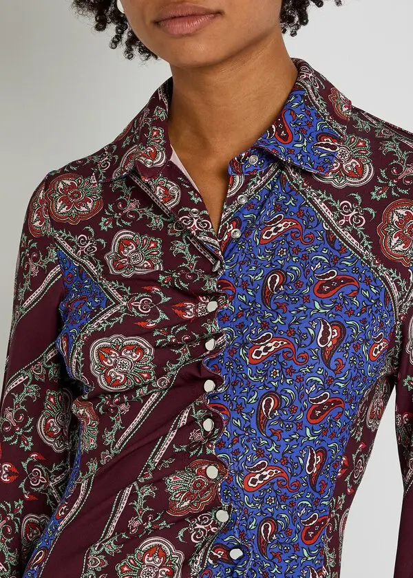 Rabanne Patterned Jersey Midi Shirt Dress