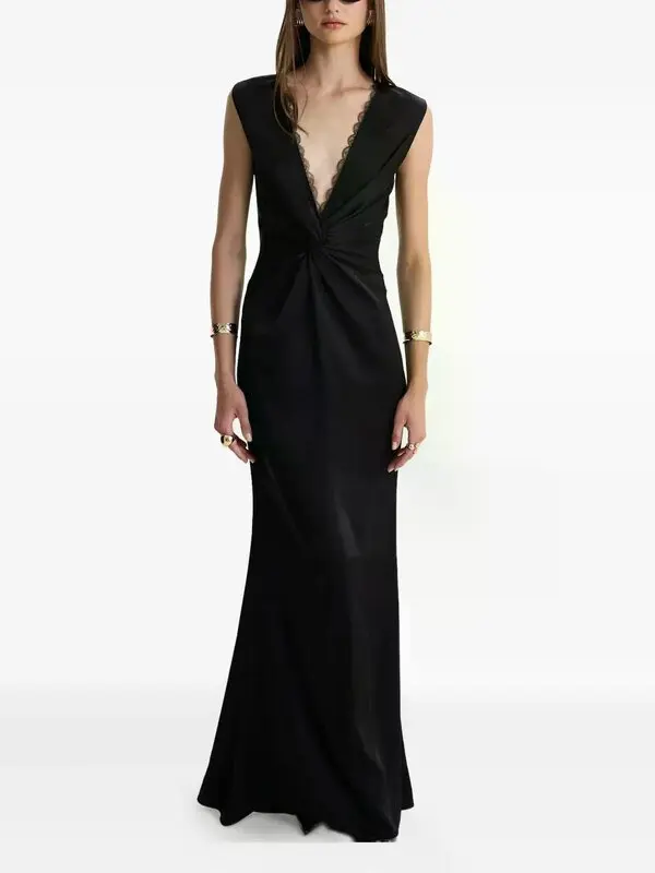 MOOS STUDIO Noir Elegance Twist-necklace Gown