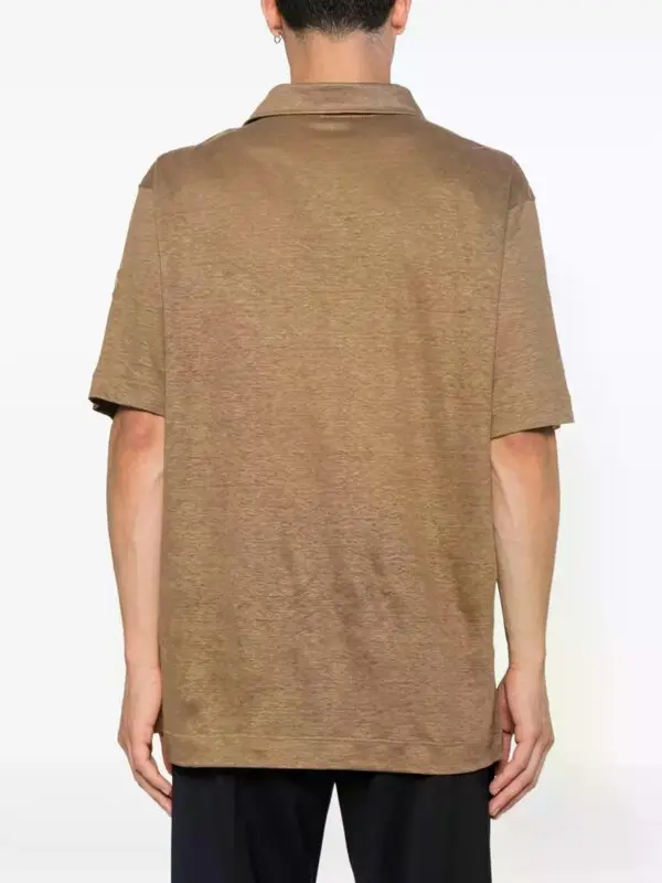Moncler Patch-pocket Linen Polo Shirt