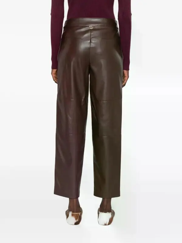 TWINSET Leather-effect Panelled Trousers