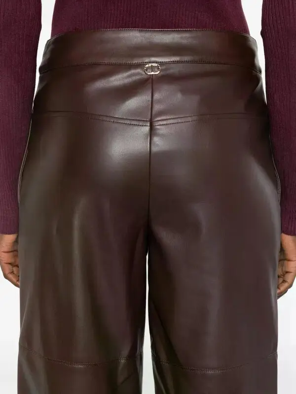 TWINSET Leather-effect Panelled Trousers