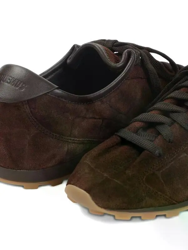 Jacquemus Dark Crocodile-embossed Suede Lace-up Sneakers - Brown