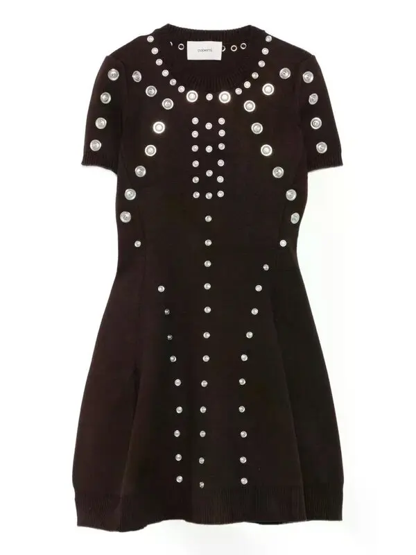 Coperni Embellished Mini Dress - Brown