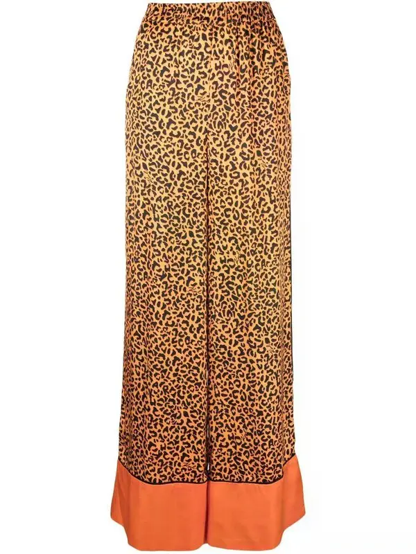 Karl Lagerfeld Leopard Print Wide-leg Trousers - Orange
