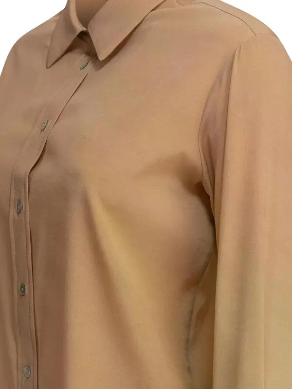 SLEEP NO MORE Silk Button-down Shirt - Neutrals