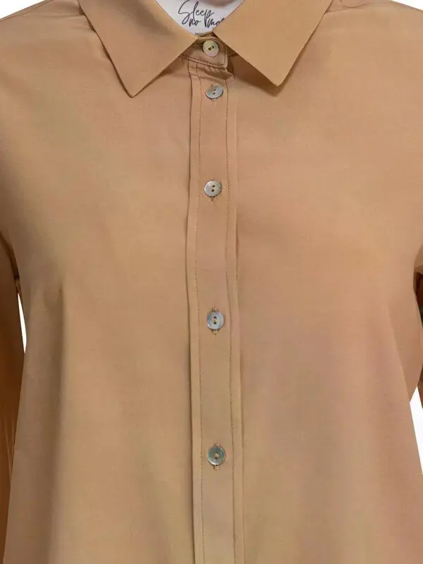 SLEEP NO MORE Silk Button-down Shirt - Neutrals