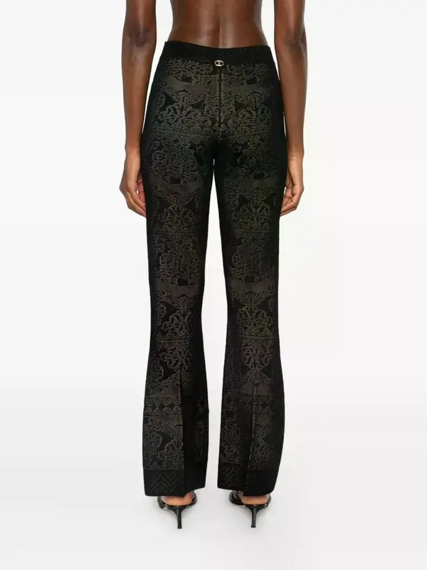 TWINSET Damask Pattern Flared Trousers