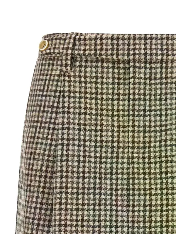 Brunello Cucinelli Pleated Check Mini Skirt