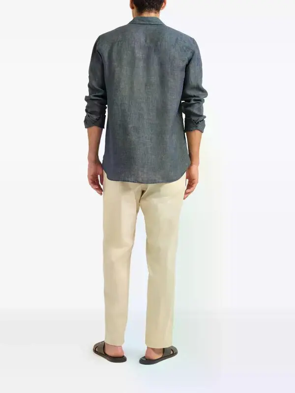 Orlebar Brown Linen Curved Shirt - Blue