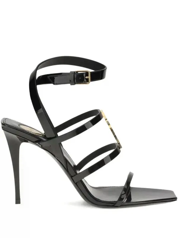 Saint Laurent 90mm Cassandra Logo Plaque Sandals
