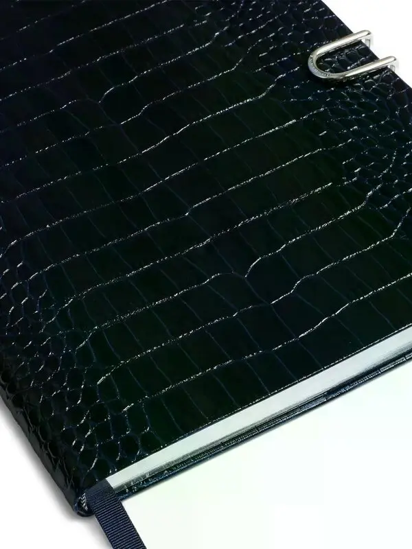 Smythson Portobello Crocodile-effect Slide-closure Notebook