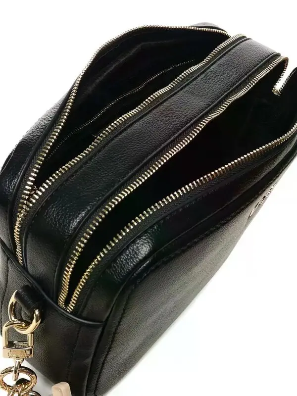 V°73 Double Zip Charm Shoulder Bag - Black