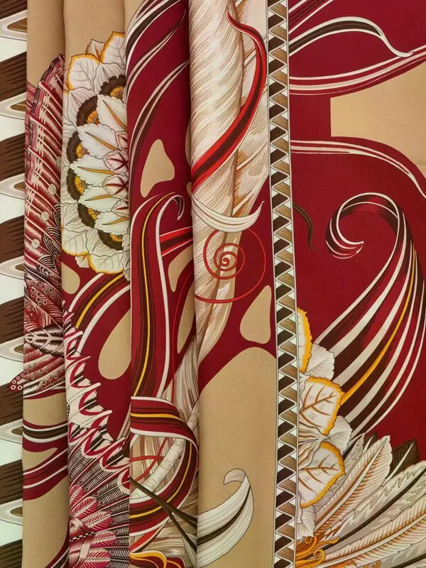 FERRAGAMO Flowers And Butterflies Print Silk Scarf - Neutrals