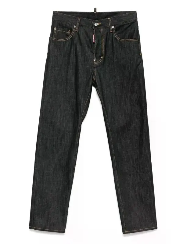 Dsquared2 Contrast-stitch Cotton Jeans - Black