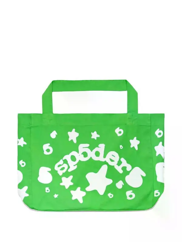 SP5DER Star Print Tote Bag - Green