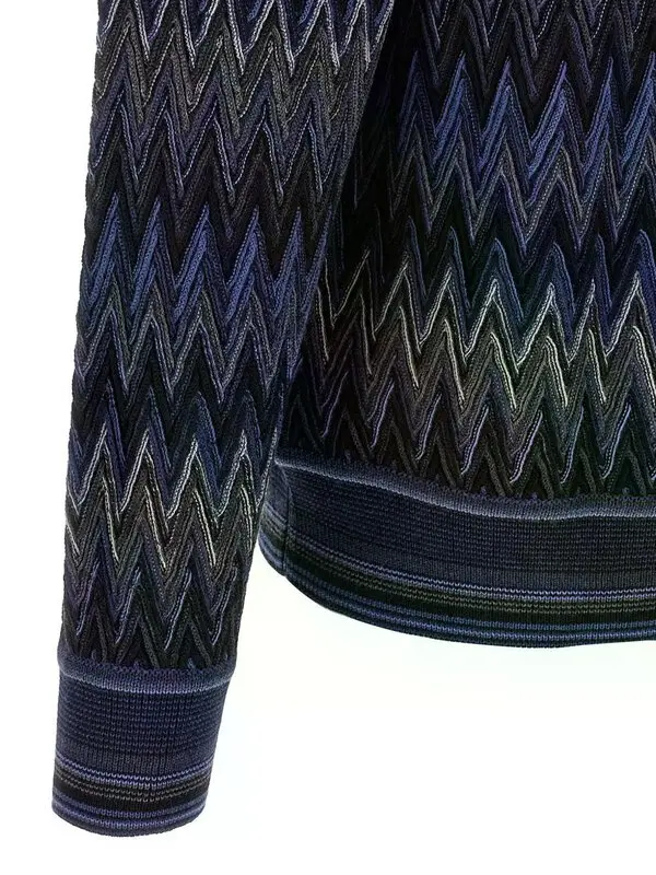 Missoni Zigzag Pattern Wool Sweater - Blue
