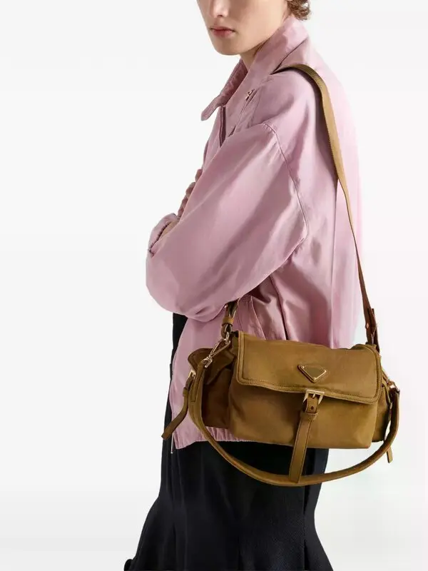 Prada Suede Shoulder Bag - Brown
