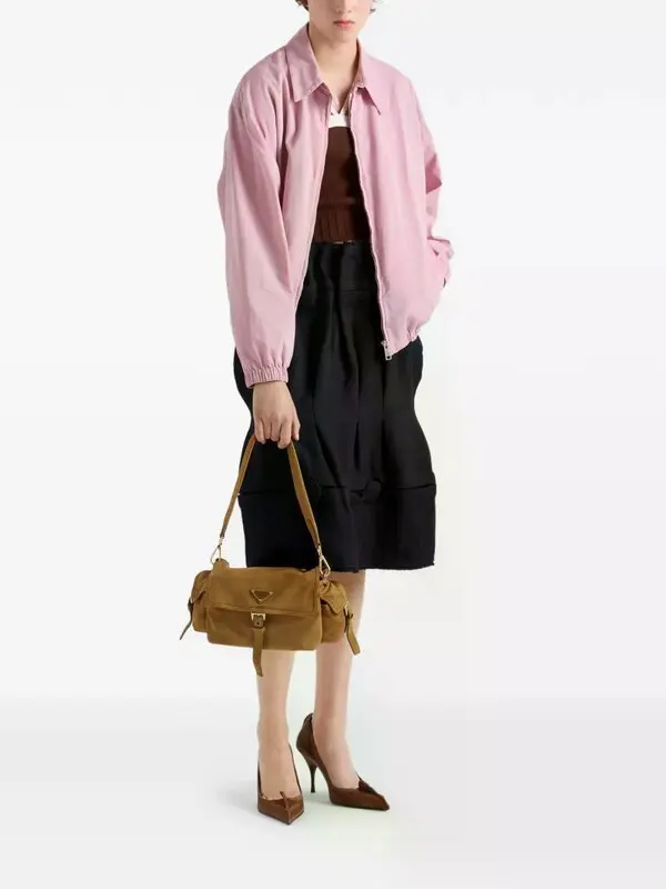 Prada Suede Shoulder Bag - Brown