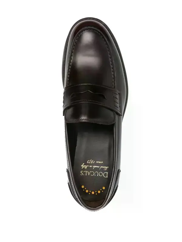 DOUCAL'S Round-toe Calf Leather Loafers