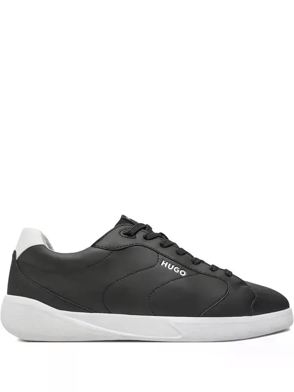 Hugo Logo Detail Leather Trainers