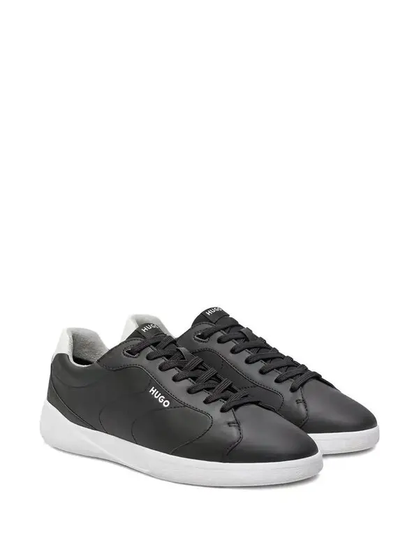Hugo Logo Detail Leather Trainers