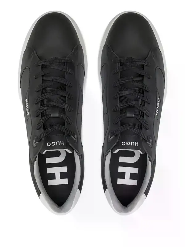 Hugo Logo Detail Leather Trainers