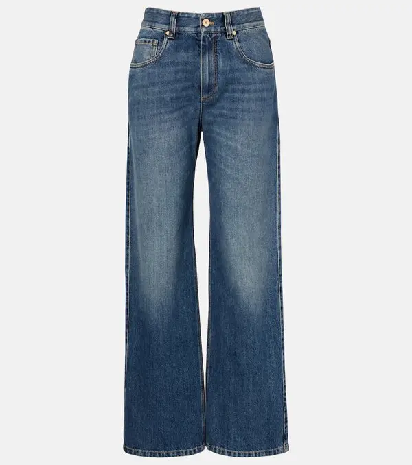 Brunello Cucinelli Monili High-rise Wide-leg Jeans