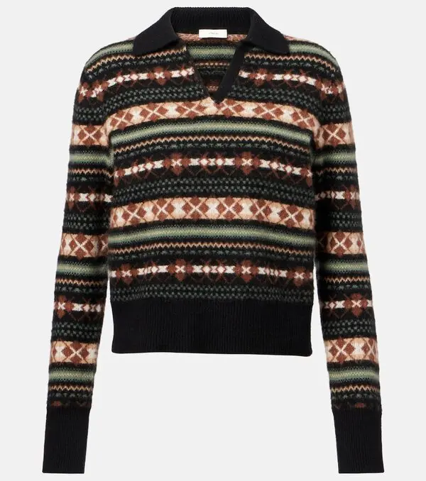 Vince Argyle Patterned Cashmere Pullover Sweater - Multicoloured