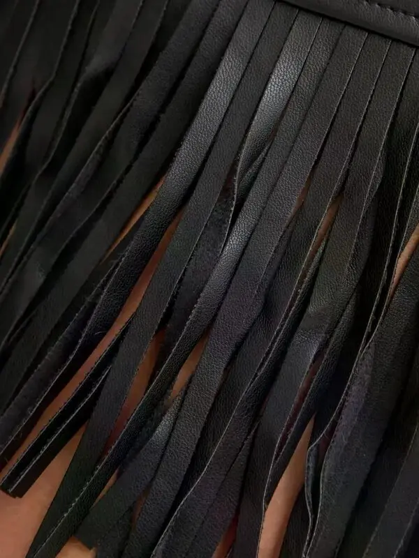 NEVER FULLY DRESSED Fringe Detail Wrap Mini Skirt