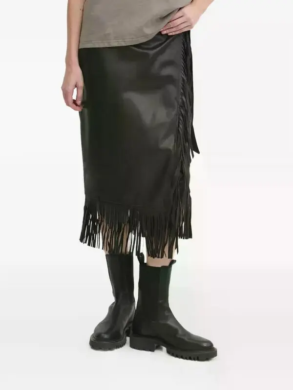 NEVER FULLY DRESSED Fringe Detail Wrap Skirt
