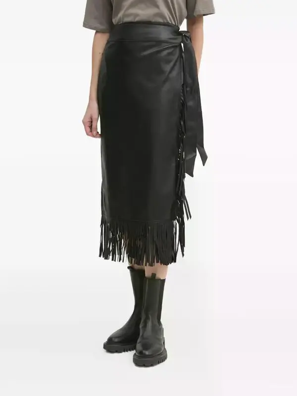 NEVER FULLY DRESSED Fringe Detail Wrap Skirt